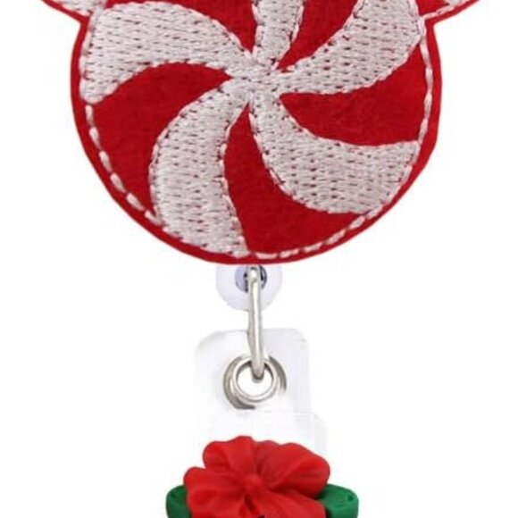 Other | Peppermint Swirl Cartoon Nurse Badge Reel Nurse Retractable ...